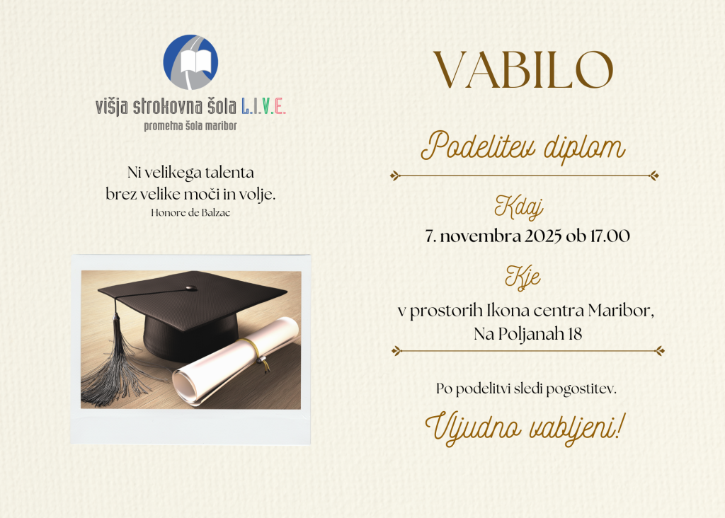 PODELITEV DIPLOM 2025 - Višja prometna šola Maribor